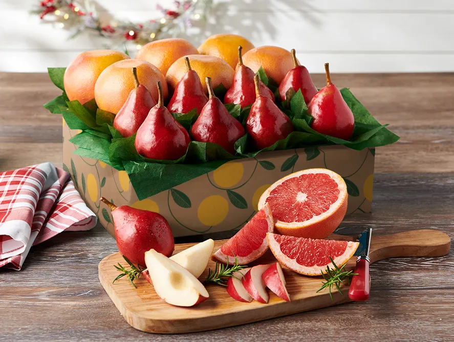 8 Holiday Red Pears & 6 Ruby Red Grapefruit